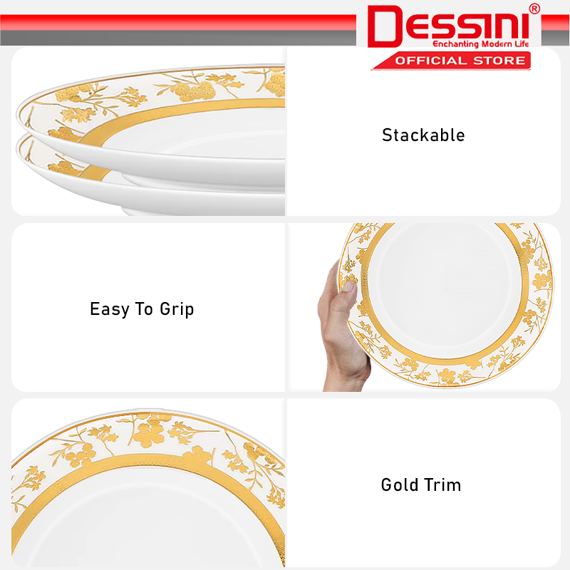 DESSINI ITALY 9 Inch Ceramic Serving Plate Dish Pasta Salad Dessert ...