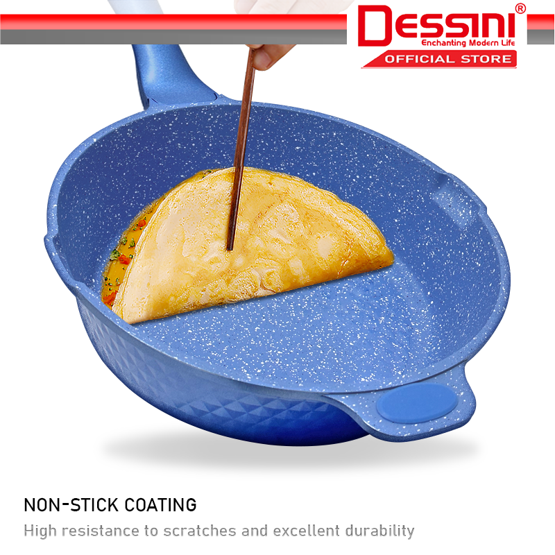 DESSINI ITALY 28CM Rhombus Frying Pan Die Cast Aluminium Non Stick Pot ...