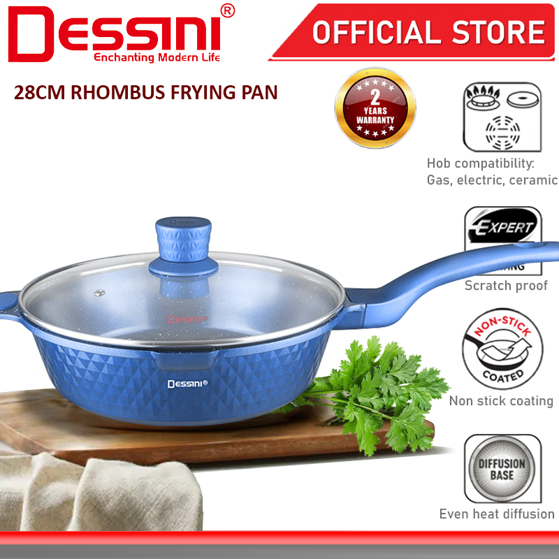 DESSINI ITALY 28CM Rhombus Frying Pan Die Cast Aluminium Non Stick Pot ...