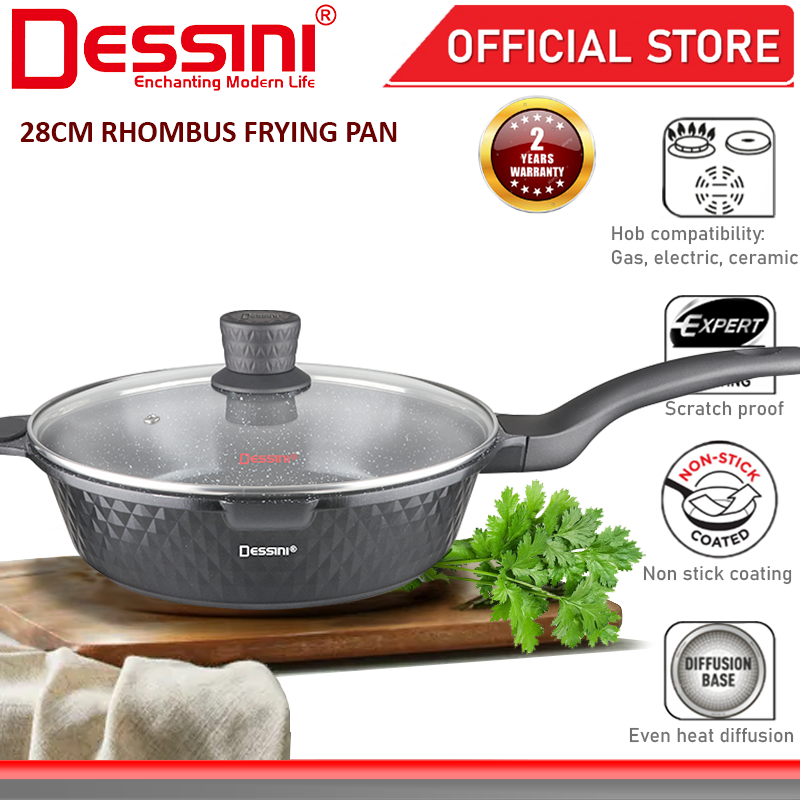 DESSINI ITALY 28CM Rhombus Frying Pan Die Cast Aluminium Non Stick Pot ...