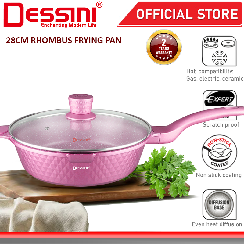 DESSINI ITALY 28CM Rhombus Frying Pan Die Cast Aluminium Non Stick Pot ...