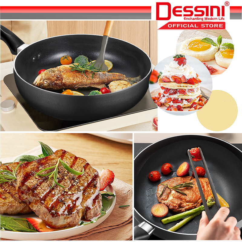 DESSINI ITALY 32CM I-Thermo Heat Indicator Frying Pan Induction Non ...