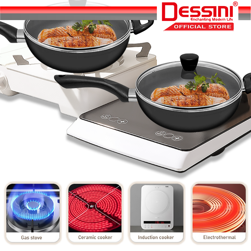 DESSINI ITALY 32CM I-Thermo Heat Indicator Frying Pan Induction Non ...
