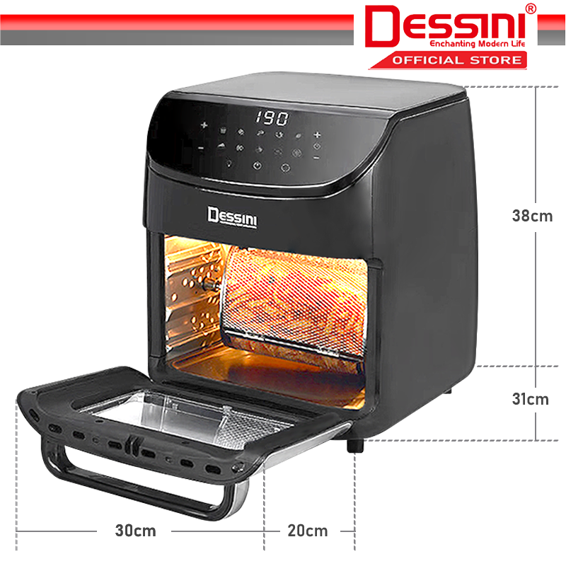 DESSINI ITALY 14L Electric Rotisserie Oven Convection Hot Air Fryer ...