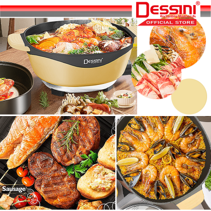DESSINI ITALY Electric Cooker Steamboat Hot Pot Casserole Non Stick ...