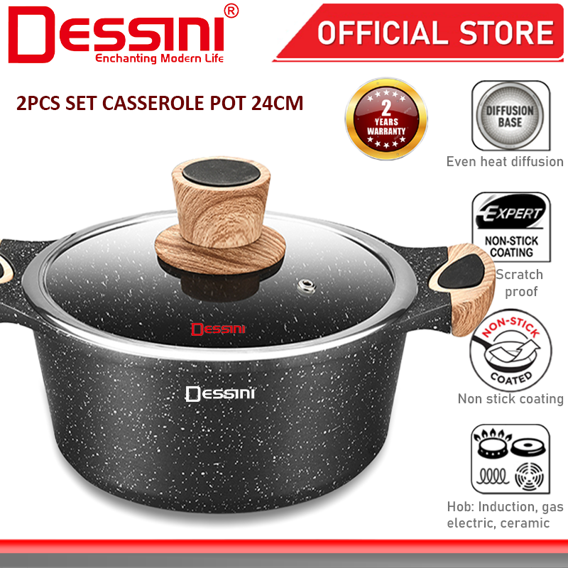 DESSINI ITALY CRB-24 24CM Casserole Die Cast Aluminium Induction Non ...